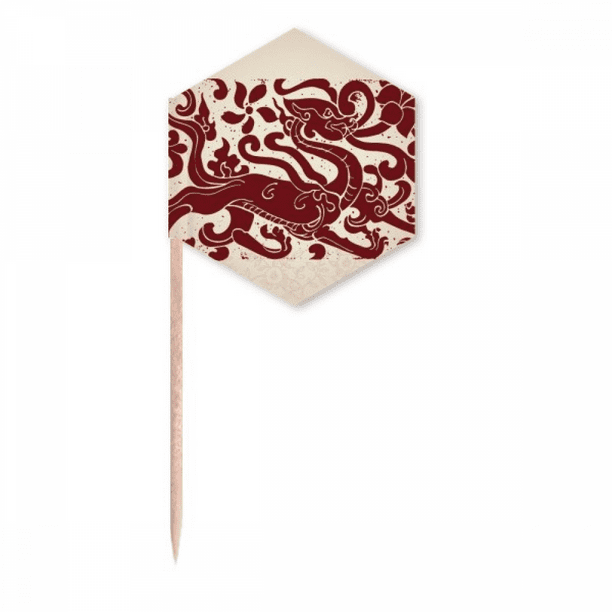 Chinese Dragon Animal Portrait Toothpick Flags Cupcake Picks Party ...