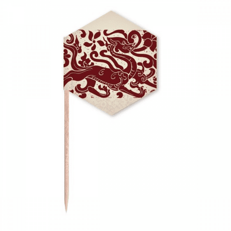 Chinese Dragon Animal Portrait Toothpick Flags Cupcake Picks Party ...