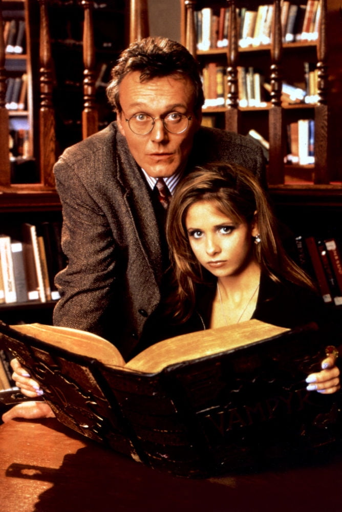 Buffy The Vampire Slayer Cast Poster Giles Buffy Library Art Poster ...