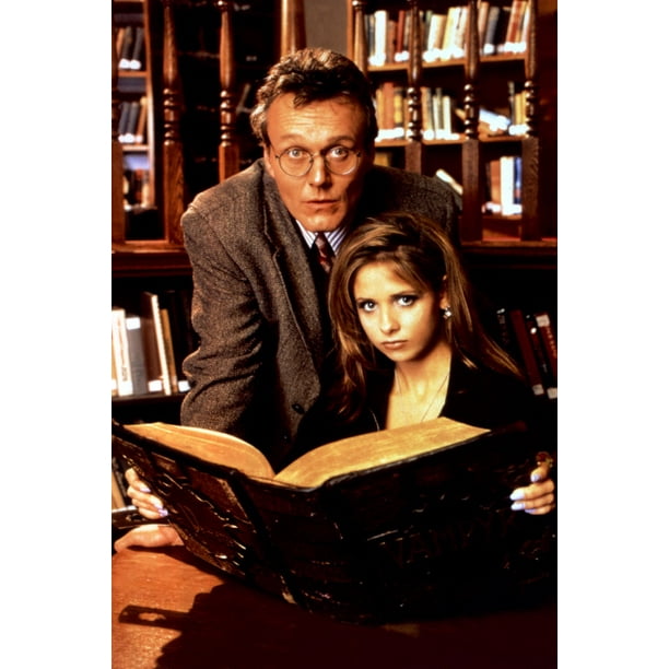 Buffy The Vampire Slayer Cast Poster Giles Buffy Library Art Poster ...