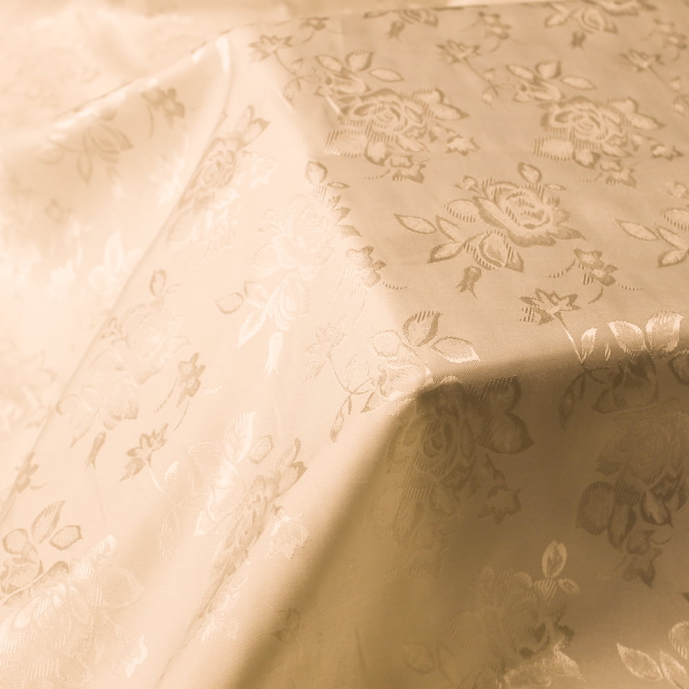 Free Shipping Sand Floral Jacquard Brocade Satin Fabric By The Yard