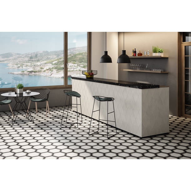 Allora 8.5" x 10" Hexagon Porcelain Decorative Tile in Telaio (12.67 ...