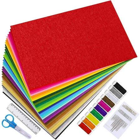 Felt Sheets 12" x 8" Set 30 Colors Felt Sheets Stiff Felt Fabric Hard ...