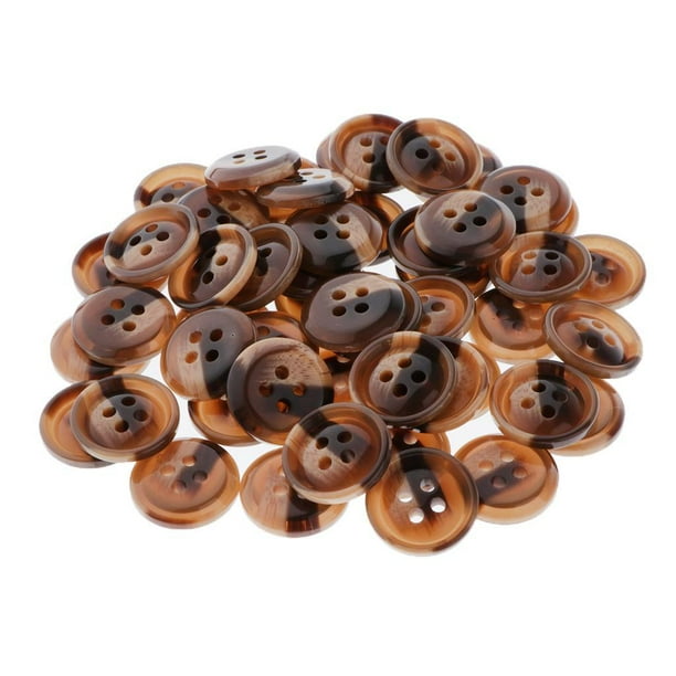 50 botones de costura, botón de artesanía 4 agujeros para sombreros ...