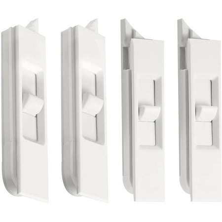 4 Pieces Tilt Latch Pairs White Plastic Construction Snap-In Latch ...