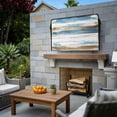 Blue Brown Outdoor TV Cover 60 to 65 inch Wood Grain Oil Painting ...