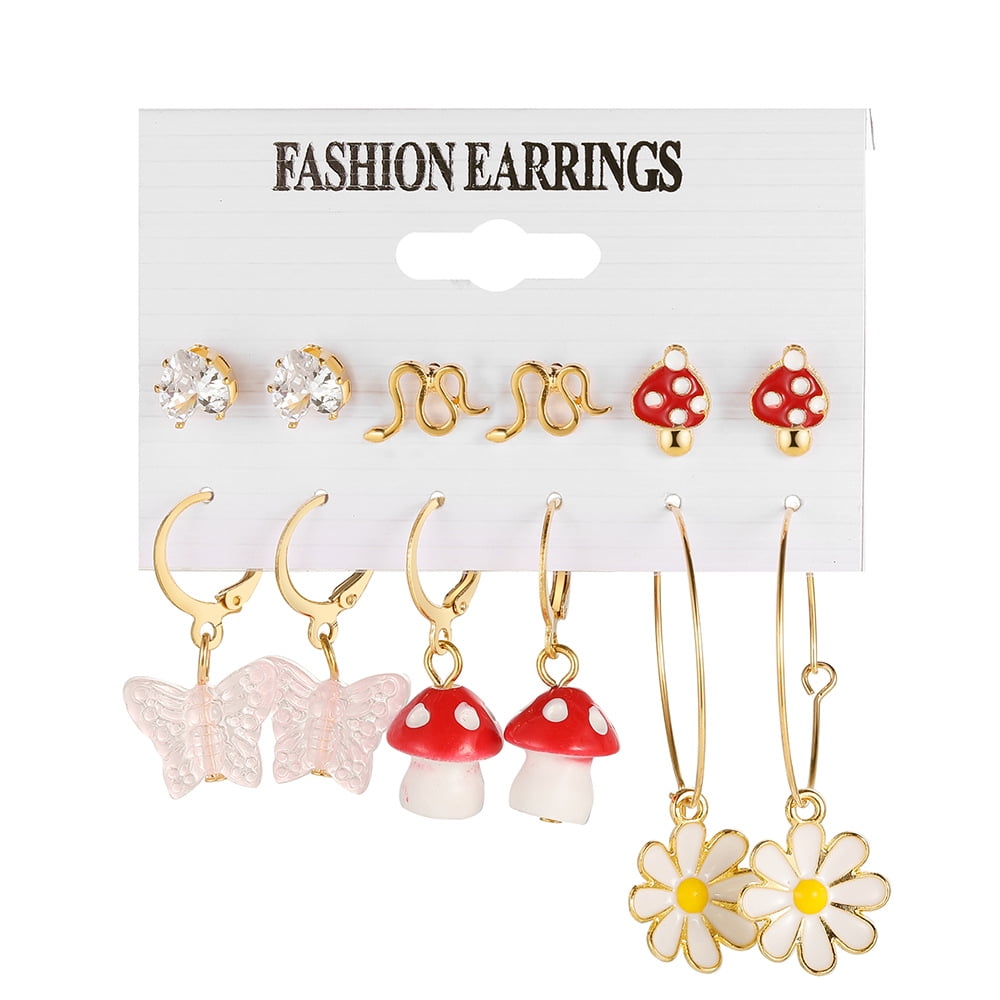 Click here for Nieqiuyun New Style Mushroom Earrings Creative Flo... prices