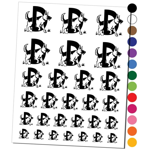 Animal Alphabet Letter D for Dog Water Resistant Temporary Tattoo Set ...