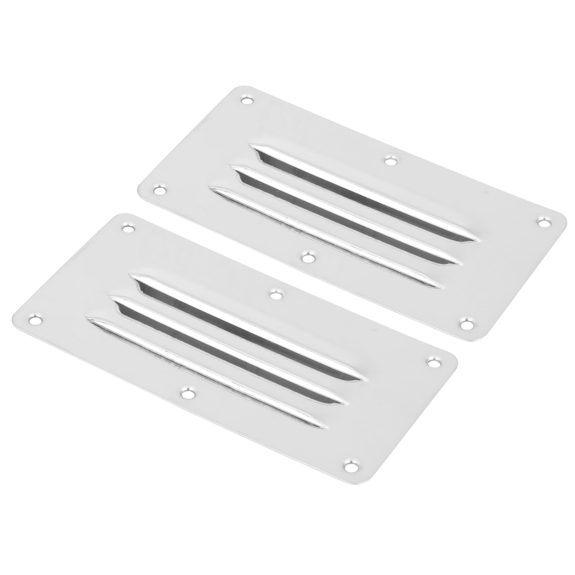 2pcs Boat 304 Stainless Steel Stamped Louvered Ventilation Rectangular ...