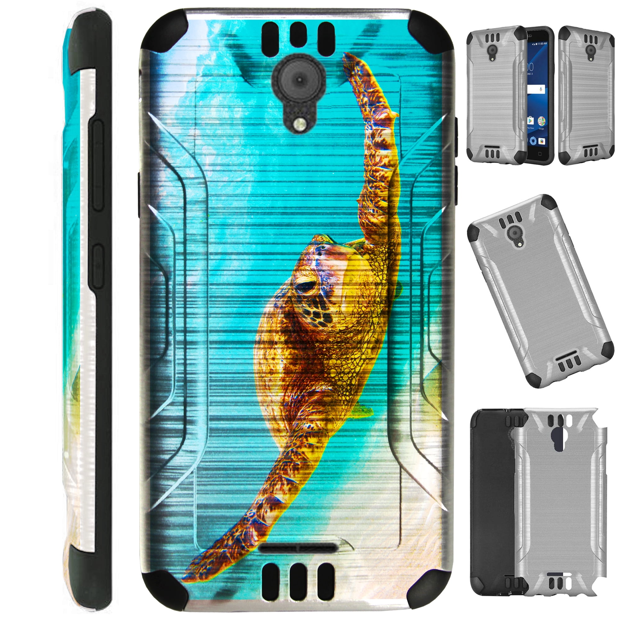 Compatible Wiko Ride (Boost) Case Brushed Metal Texture Hybrid TPU ...