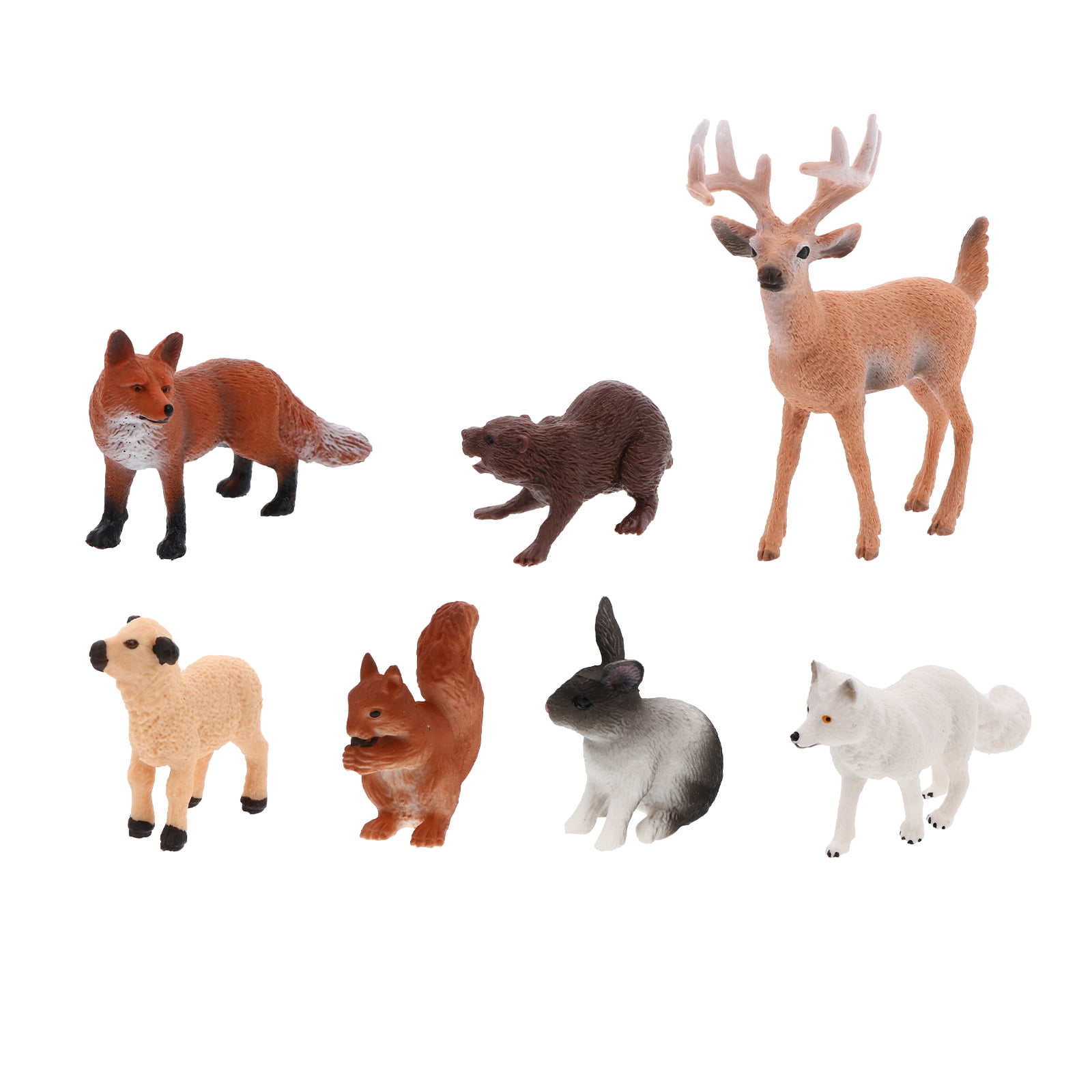 Etereauty Animal Miniature Wildfigures Figurines Forest Mini Deer ...