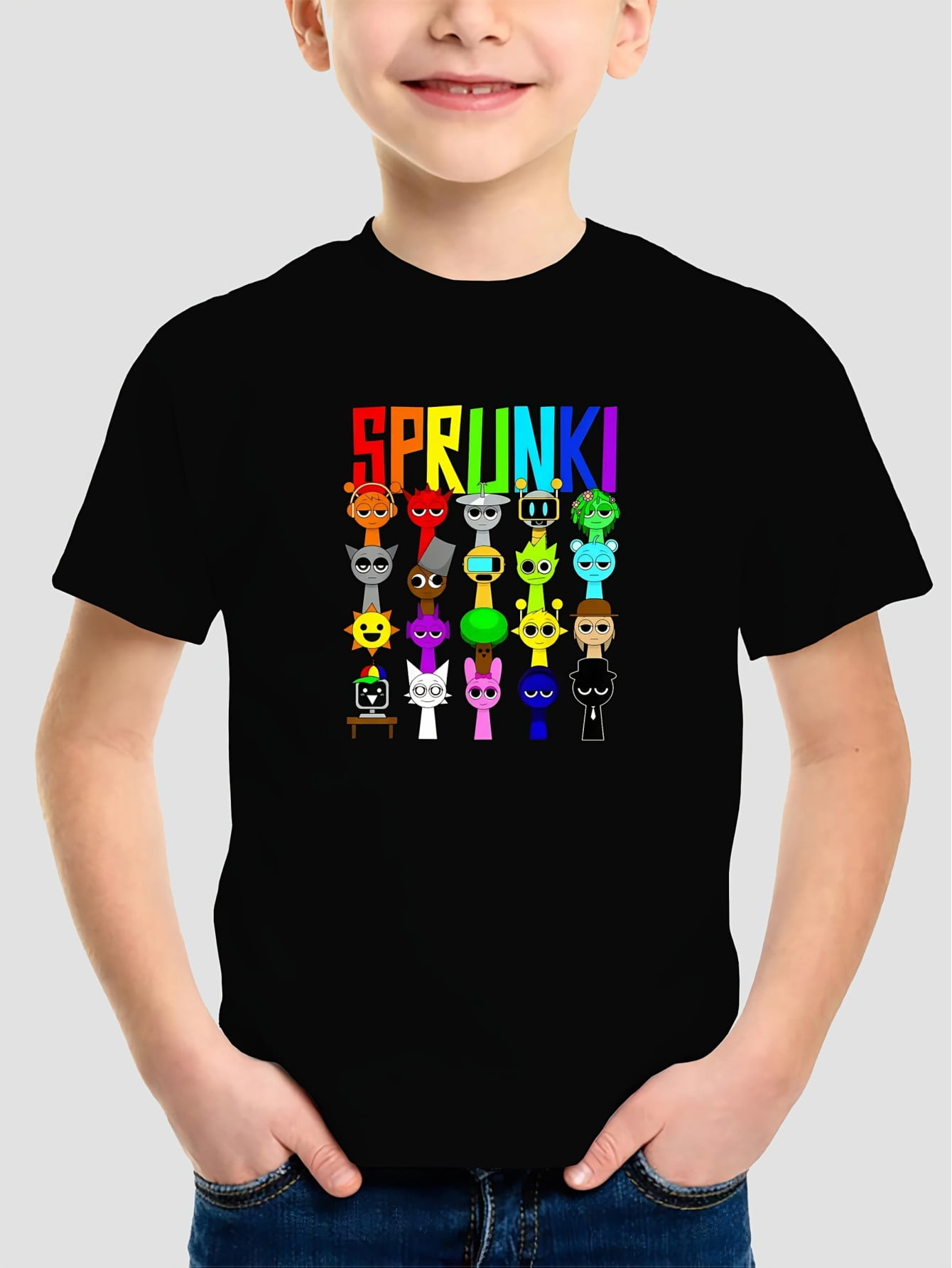 Boys' Fun Cartoon Character Graphic T-Shirt - "SPUNKI" Design with ...