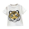 Boy Tiger Panda T Shirt Glitter Color Changing Graphic Kids Short ...