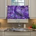 27"x36" Tier Curtains 2 Panels Beautiful Purple Peacock Semi Sheer ...