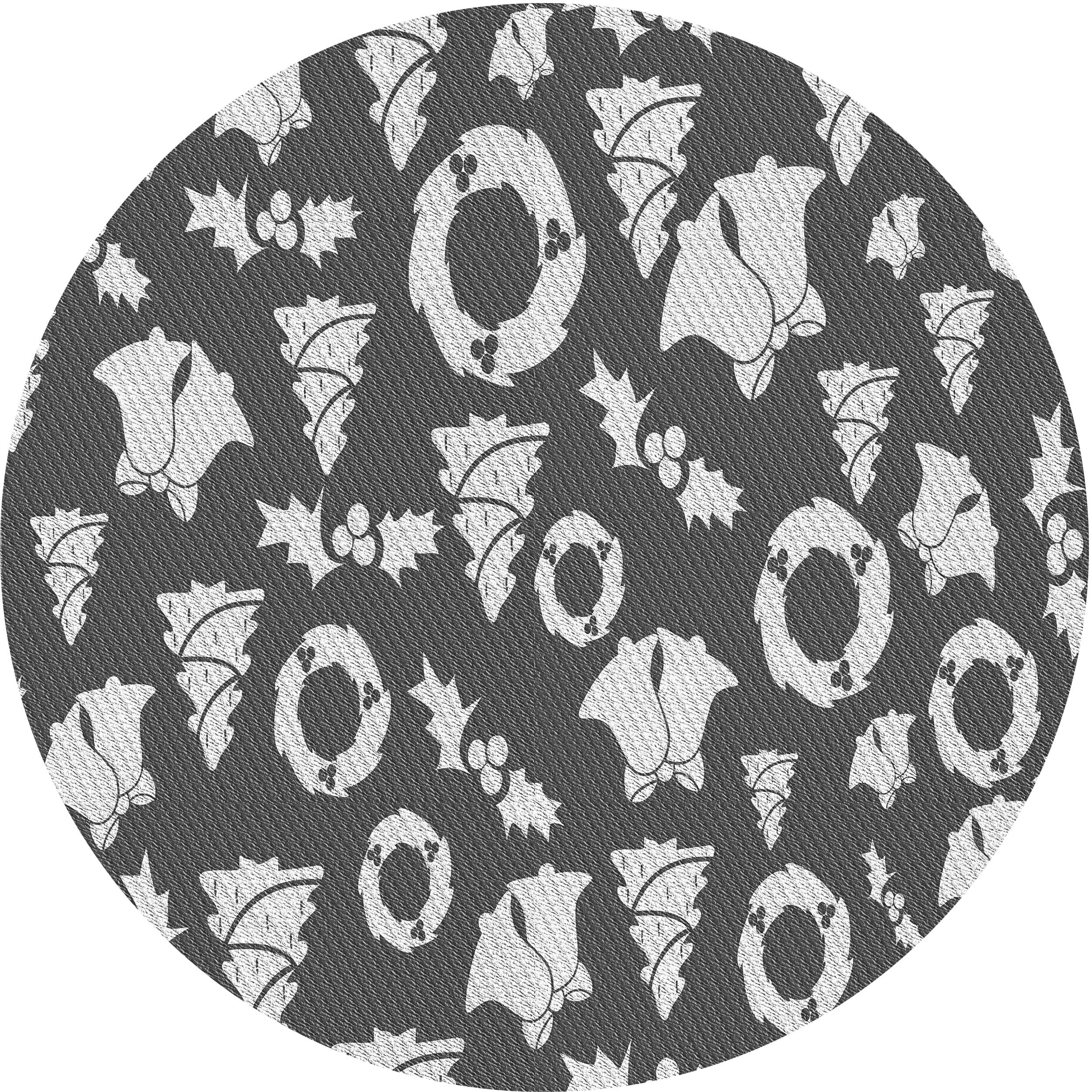 Ahgly Company Indoor Round Patterned Gray Cloud Gray Area Rugs, 6 ...