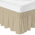 Beige Checkered Bed Skirt California King Size 16 Inch Drop, Modern ...