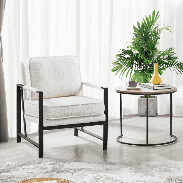 Yaheetech Fabric Accent Chair for Living room, Ivory - Walmart.com