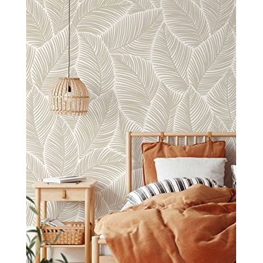 Minimalistic Leaves Wallpaper | Removable Self Adhesive Floral ...