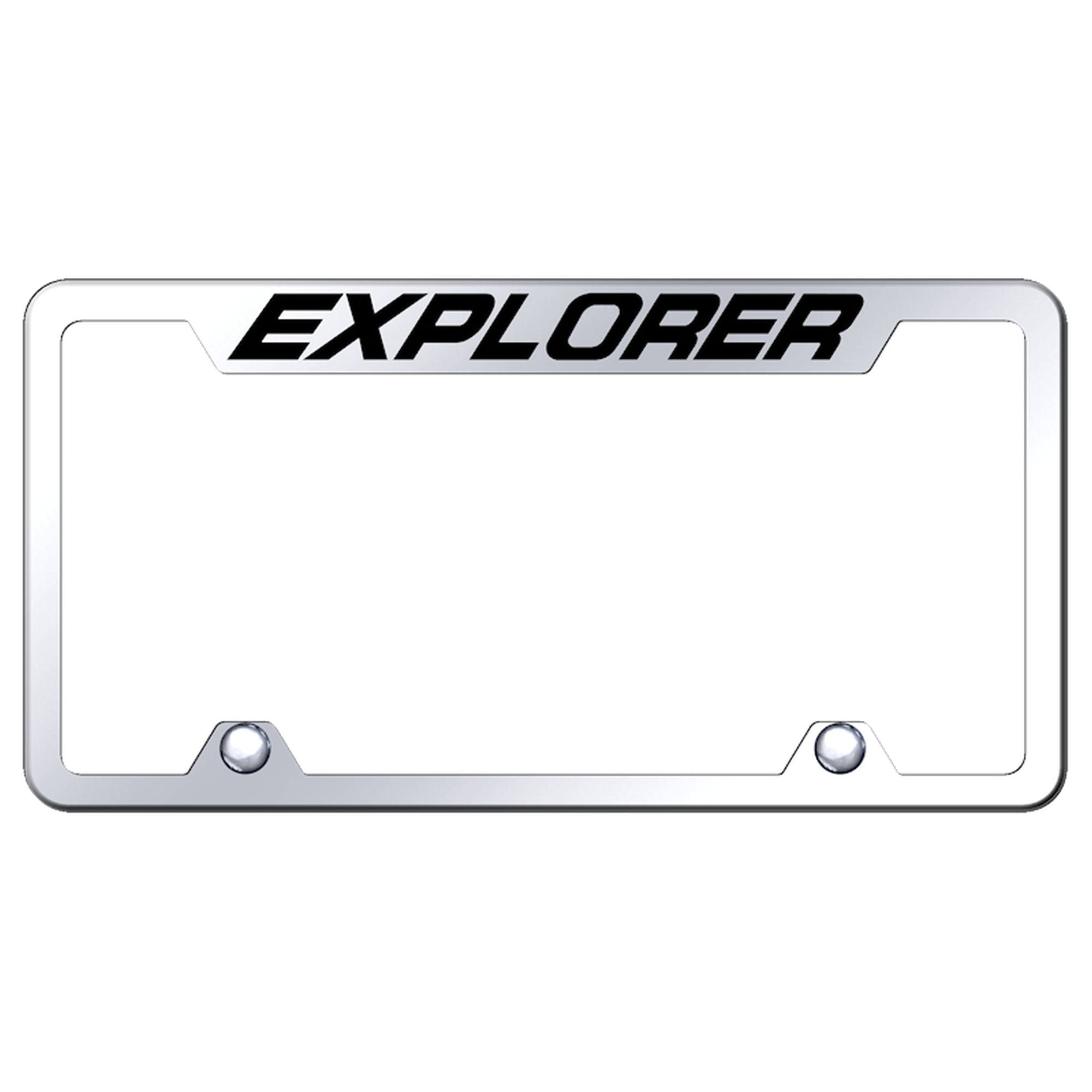 Ford Explorer Logo Stainless Steel Truck Cut-Out License Plate Frame ...