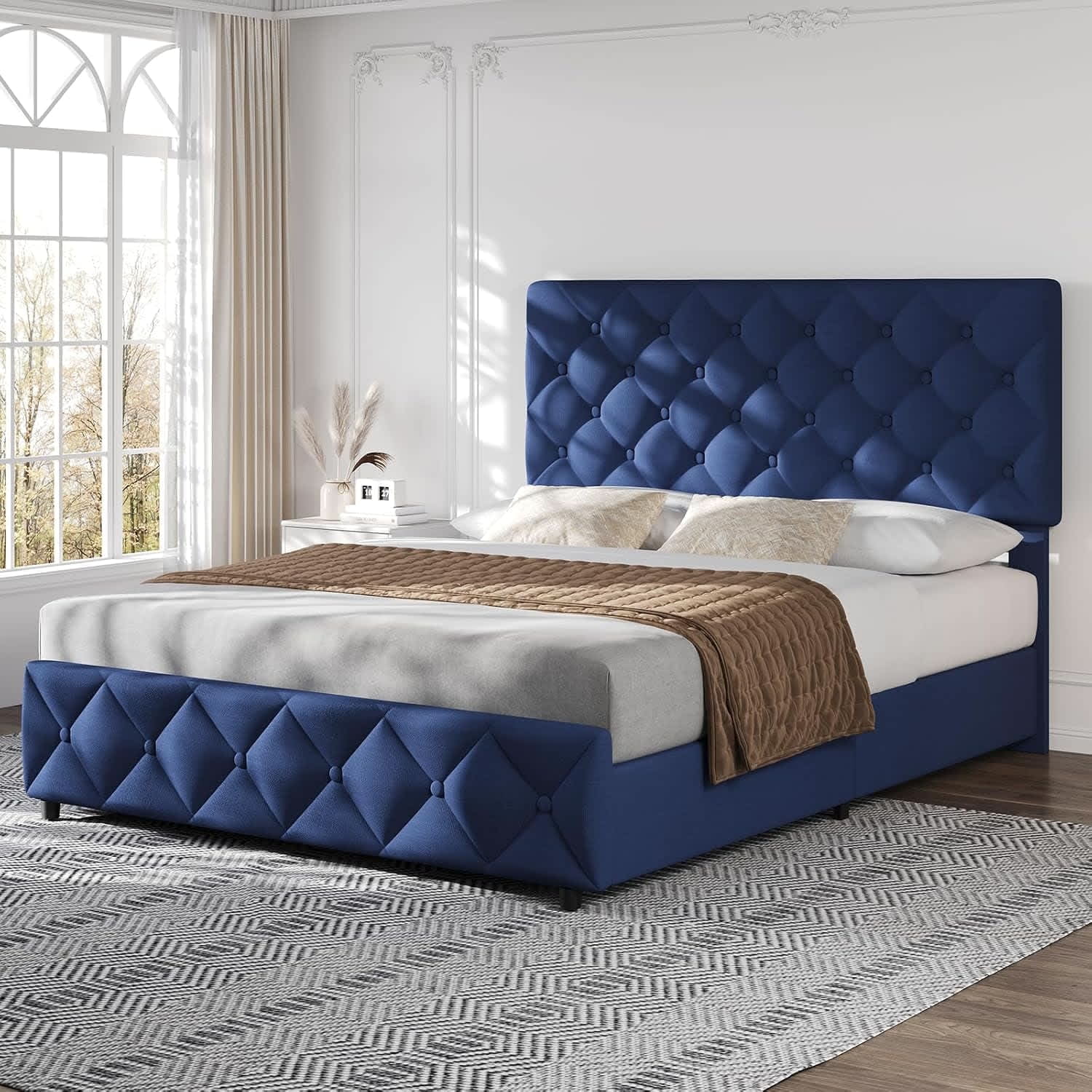 Click here for Ourlova Queen Size Bed Frame With 4 Storage Drawer... prices