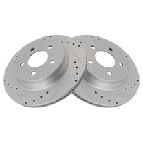 TRQ Front Performance Brake Rotors Set Premium G-Coated Cross Drilled ...