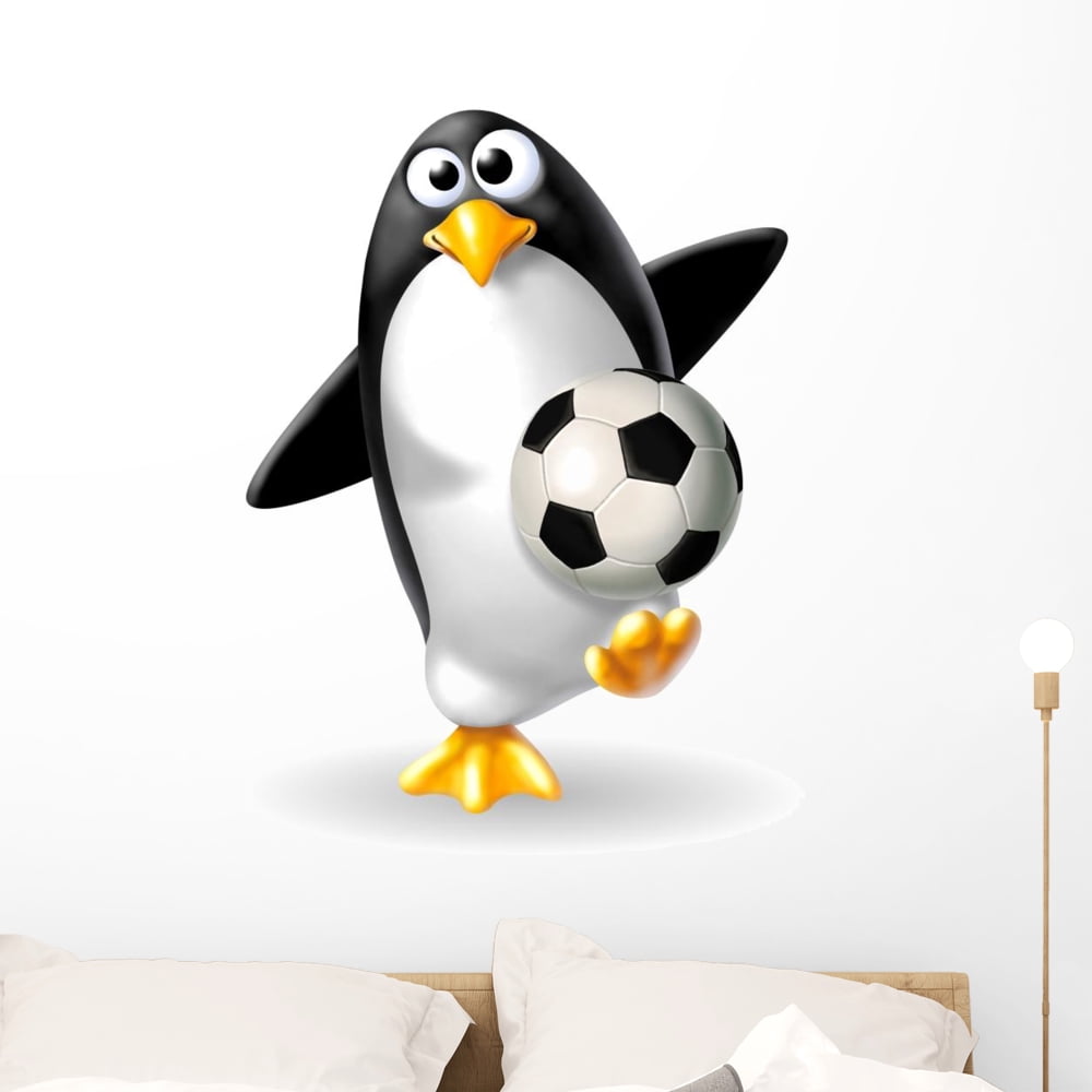 Penguin Player Wall Decal Mural by Wallmonkeys Vinyl Peel & Stick ...