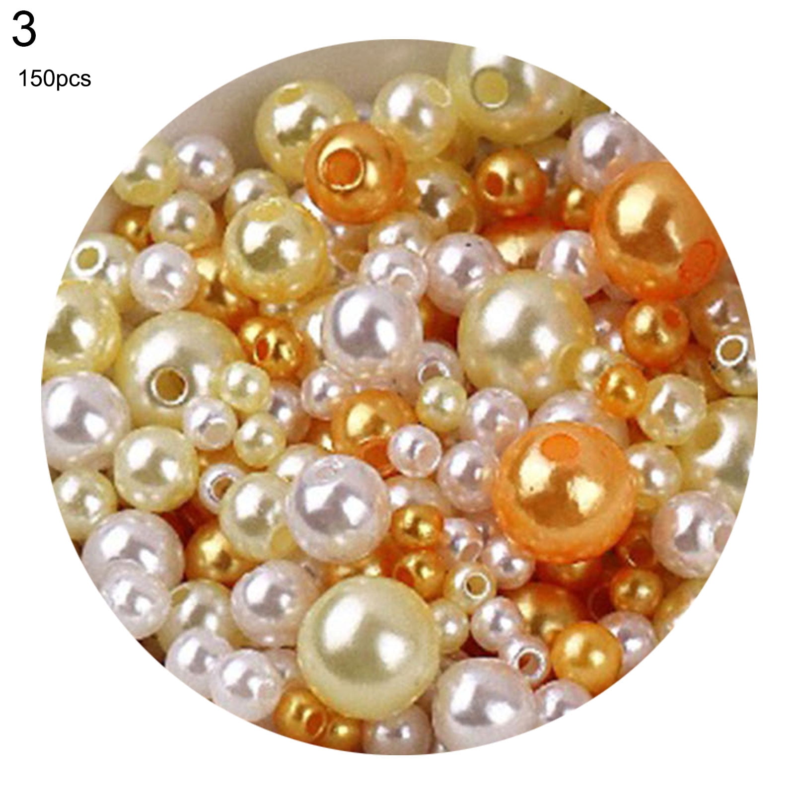 COOLL 150Pcs/Bag 3-8mm Faux Pearl Beads Perforated Jewelry Making ...