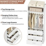 Homieasy Freestanding 2FT Closet System with 3 Wood Drawers, 24" Closet ...