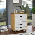 Adeptus Wooden Storage Cabinet, 6 Drawer Craft Draw Unit, Office Roll ...