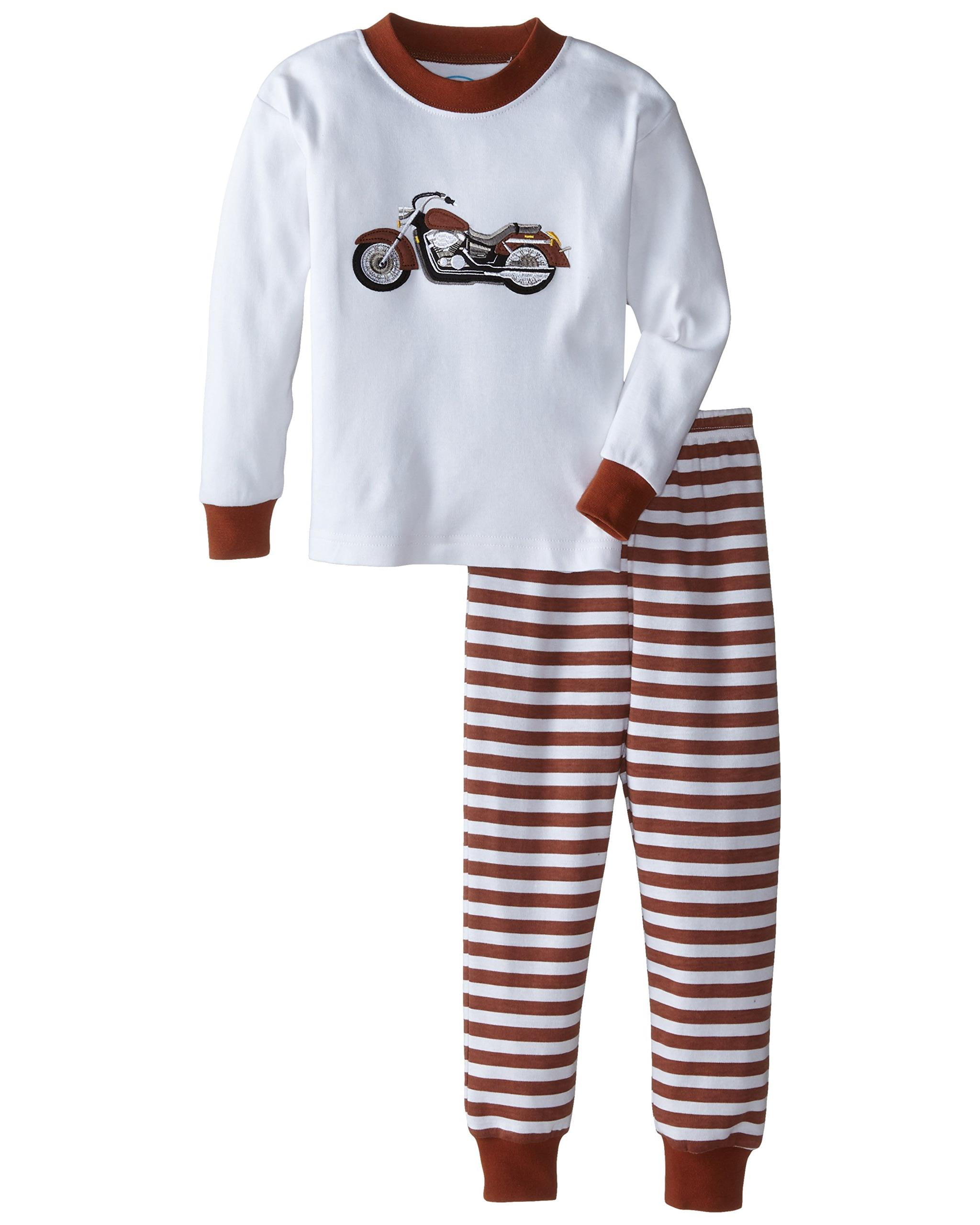 Saras Prints Boys Motorcycle 2-Piece Pajama Set, Moto, Size: 3T ...