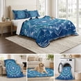 96x106in Quilt Bedding Set, Retro Ethnic Tribal Flower Pattern ...