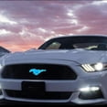 Autogem ABS Blue LED Grille Emblem for Ford Mustang 2015-2024, Black ...