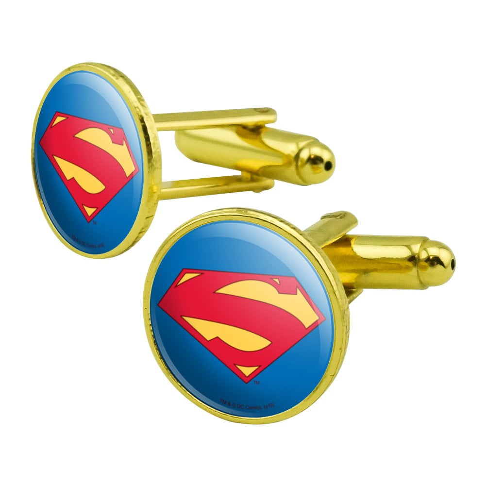 Superman New 52 Shield Logo Round Cufflink Set Gold Color - Walmart.com