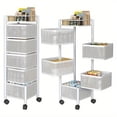 5 Tier Square Rotating Kitchen Storage Shelf, Metal Fruit Vegetable ...