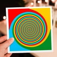 3drose, Hypnotic Abstract Spiral Design in Red Yellow Green and Blue, 6 ...
