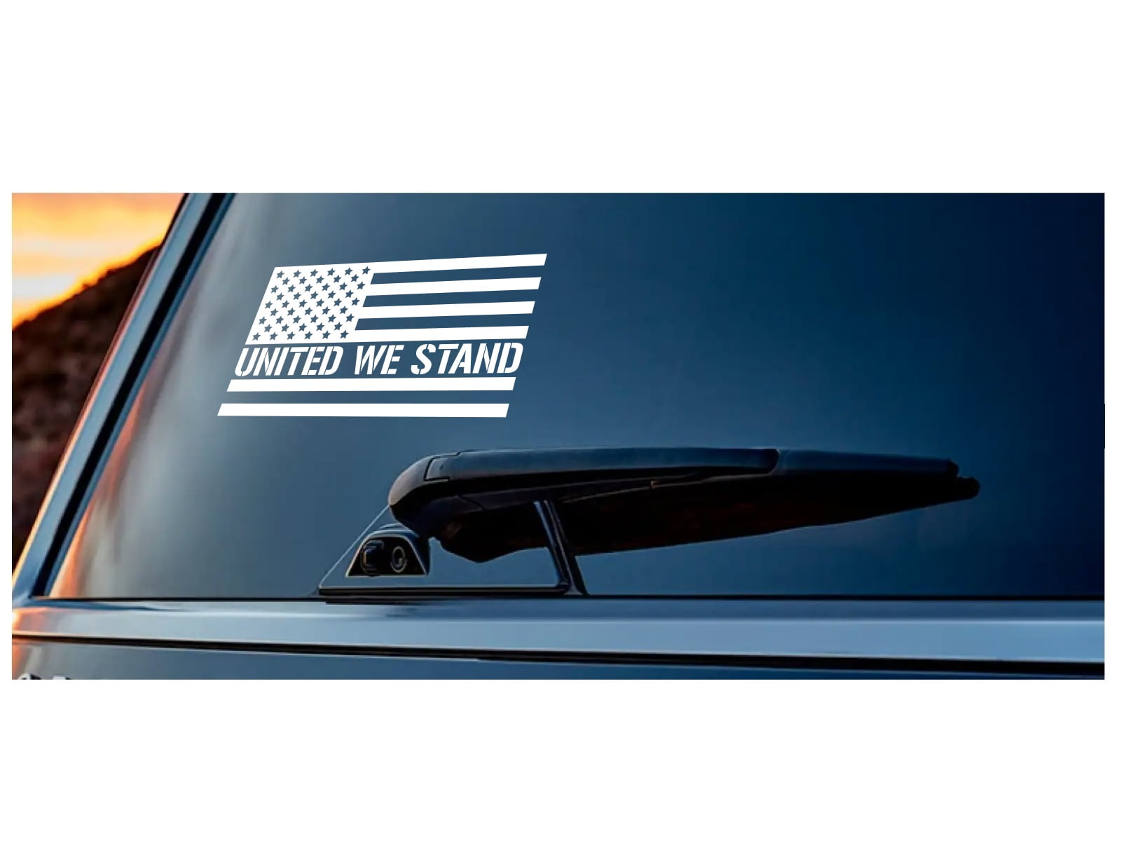 UR Impressions MWht 7.5in. United We Stand American Flag Decal - Matte ...