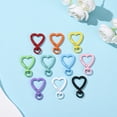 20Pcs 10 Colors Heart Spray Painted Alloy Swivel Clasps Mixed Color 38 ...