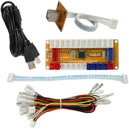 SAYDY Arcade Game USB Encoder Zero Delay 2 Player Gamepad LED Button Joystick Controller for ...