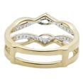 10K Yellow Gold Chevron Ring Guard Enhancer Diamond Wedding Band 0.25ct ...