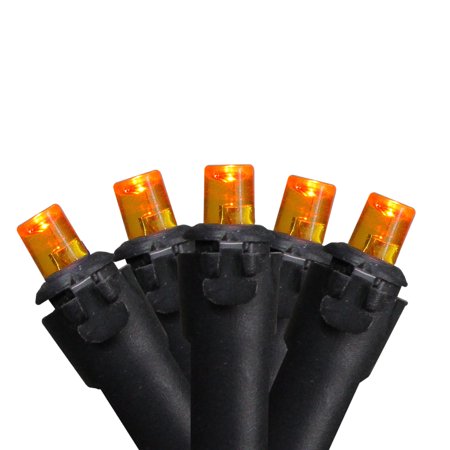 50 Orange LED Mini Halloween Lights - 17 ft Black Wire | Walmart Canada