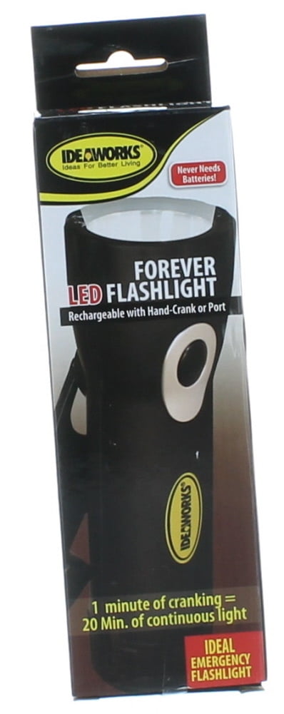 Ideaworks Forever LED Flashlight Hand Crank Rechargeable Emergency Lot ...