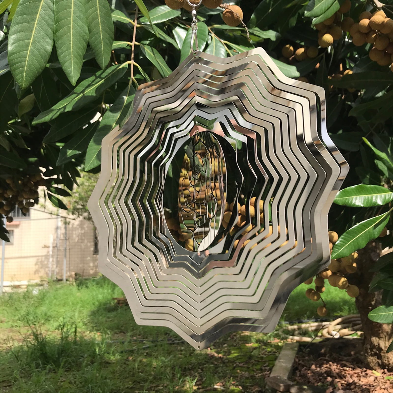 JINSIJU Family Decorative Wind Spinner 3D Rose Flower Hanging Wind ...