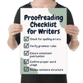 Proofreading Checklist for Writers - Writing Enthusiast - 13x19 Poster ...