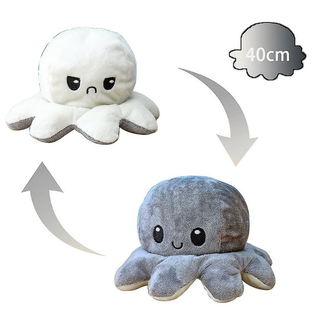 40cm Giant Reversible Octopus Stuffed Animal Reversible Happy Sad ...