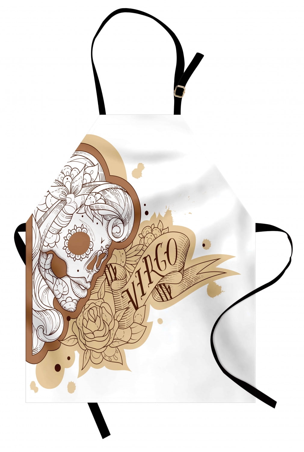 Zodiac Virgo Apron Gothic Mexican Female Portrait Sugar Skull Horoscope ...