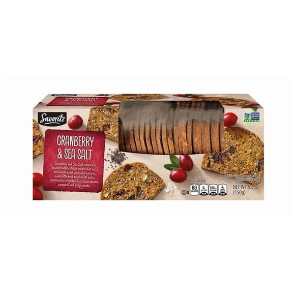 Savoritz, Cranberry & Sea Salt Artisan Crisp, 5.3 oz - Walmart.com