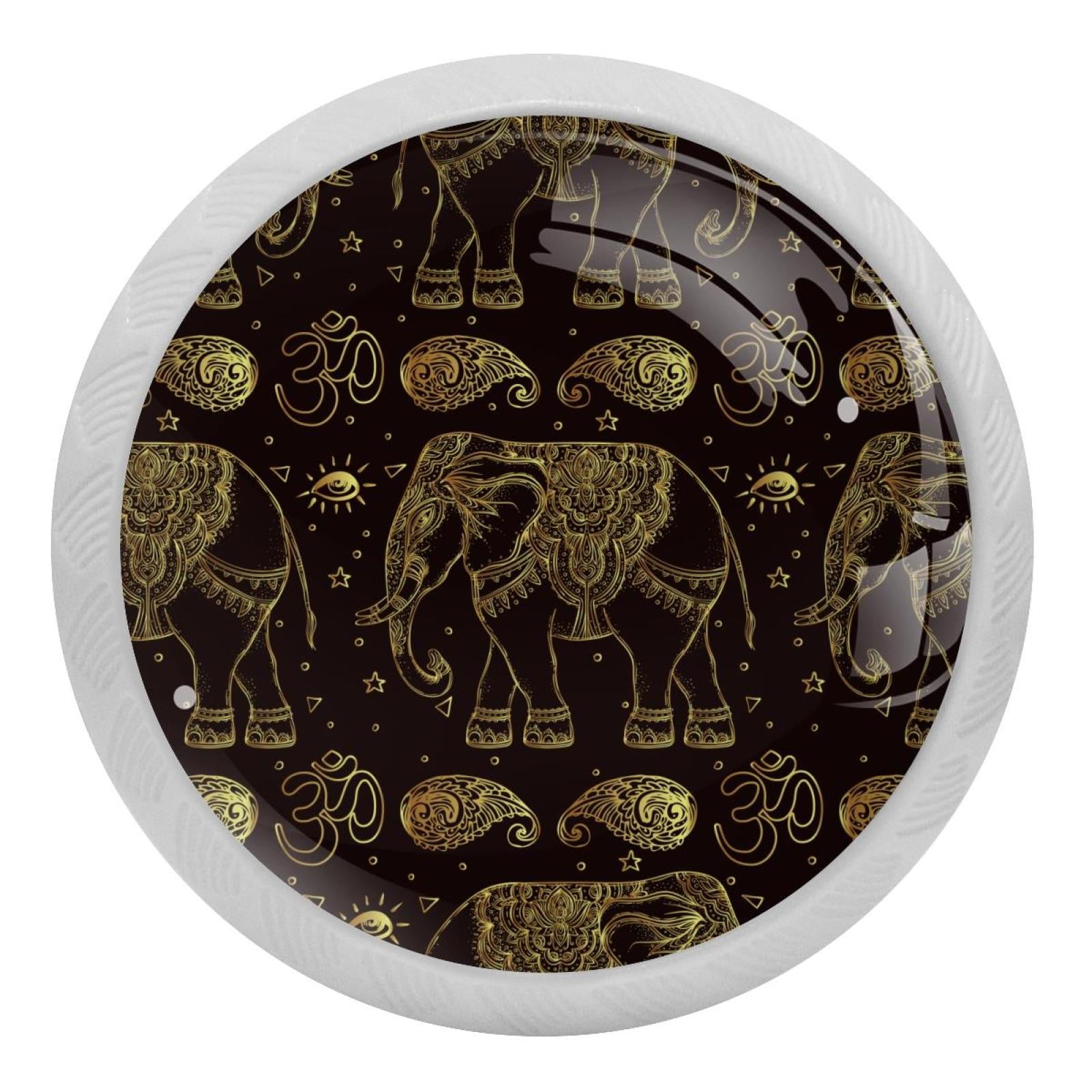 4PCS Round Elephant Cabinet Fluorescence Knob Glowing in the Dark ...