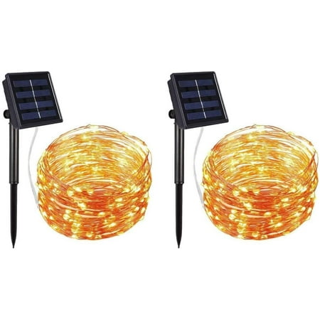 33FT 100LEDs Solar String Lights Copper Wire Outdoor String Fairy ...