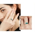 10x5mm Baguette Cut Lab-Created Emerald Bar Set Ring in 925 Sterling ...