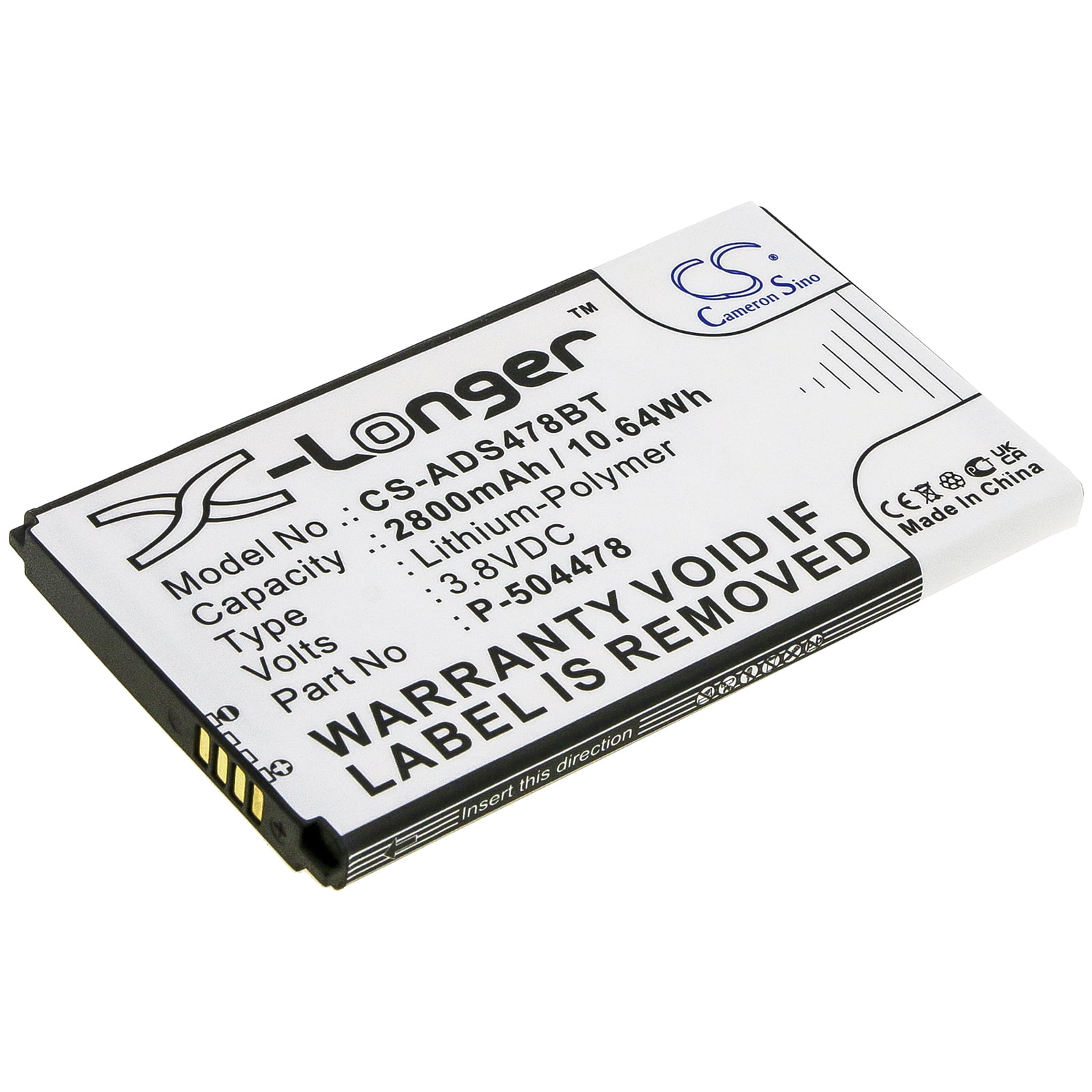 Battery For Adt Command Secondary Color Touchscreen Keypad P 504478 Cs